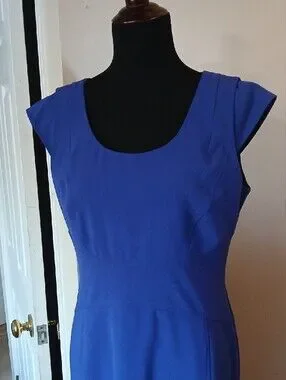 Andrew Marc | Dresses | Andrew Marc Vibrant Blue Capsleeve Sheath Midi ...